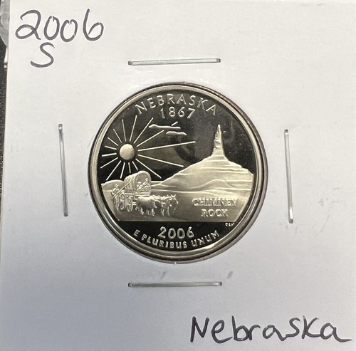 2006-S CLAD NEBRASKA STATE QUARTER FROM PROOF SET TONED ACTUAL COIN ...