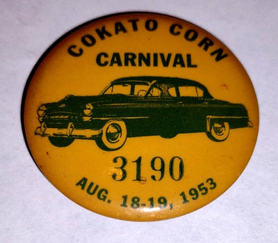 Vintage 1953 Cokato Corn Carnival MN Pinback Button Car | eBay