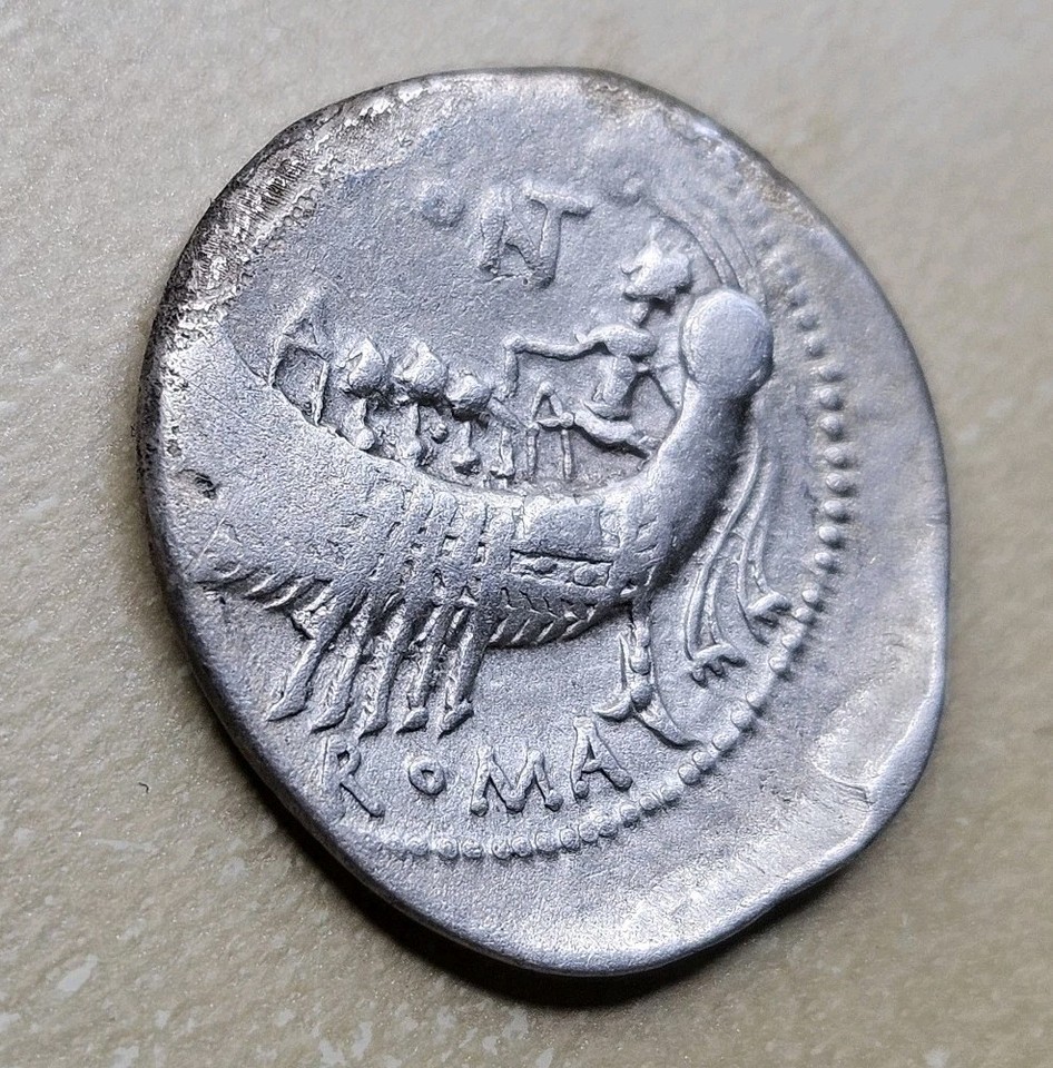Roman Republic Silver Denarius Coin C Fonteius 114 BC Janus JANIFORM ...