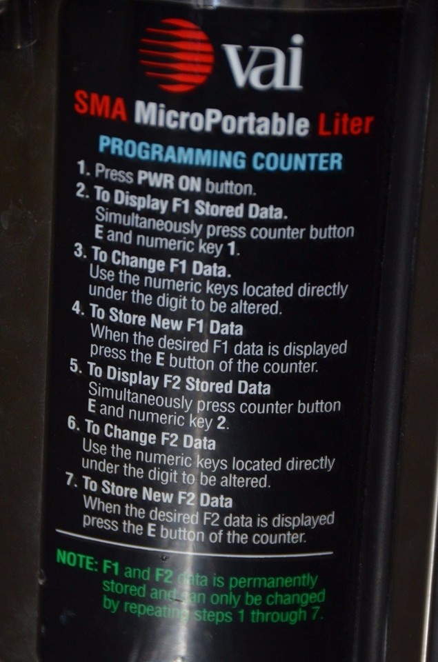 VAI Veltek SMA MicroPortable Air Sampler SMA-P201-02-2CFM w/o Battery ...