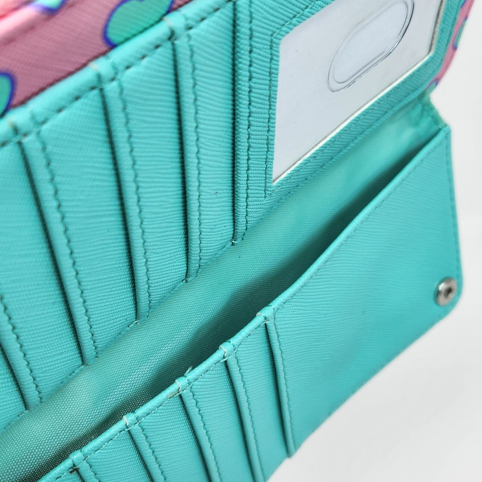 NEW 2021 MATTEL POLLY POCKET PINK + TEAL LONG CLUTCH ZIPPER WALLET W ...