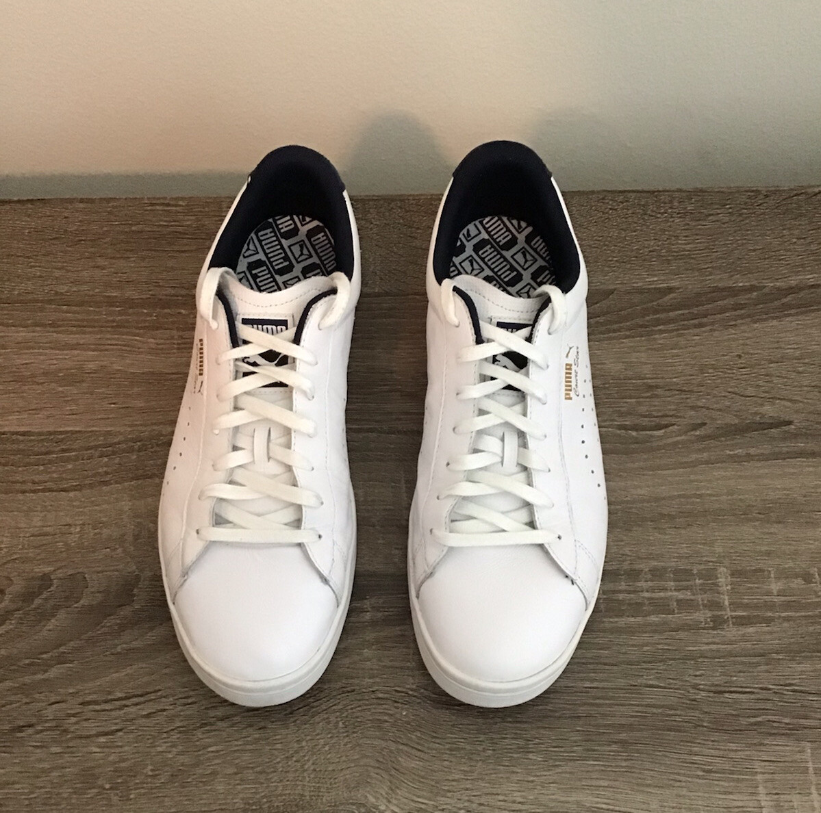 Puma Court Star Mens White/Blue Suede Lace Up Sneaker… - Gem