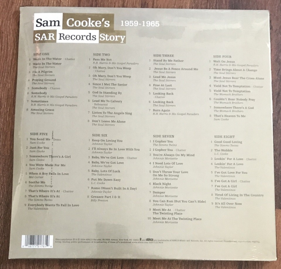 Sam Cooke's SAR Records Story 1959-1965 4LP Comp Box Set Vinyl New Soul ...