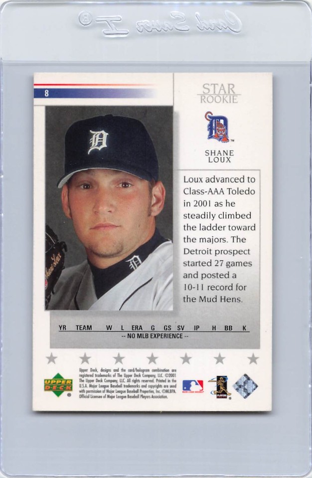 2001 Upper Deck #8 Shane Loux Tigers Signed Auto *H6001 | eBay