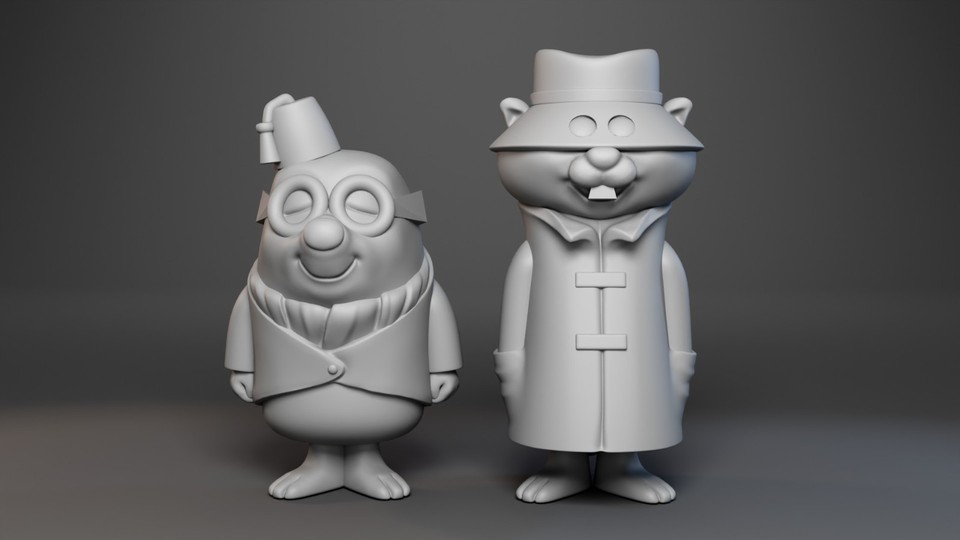 Hanna Barbera Secret Squirrel Morocco Mole Flying Car 4 Figures 3D ...