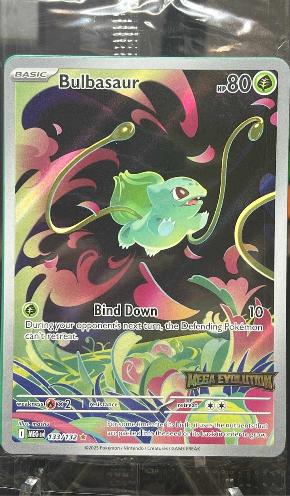Bulbasaur Mega Evolutions Stamped Box topper Promo IN HAND MEG en 133/ ...