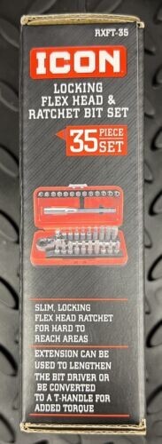 BRAND NEW Locking Flex Head Ratchet and Bit Set 35 Piece torx bits USA ...