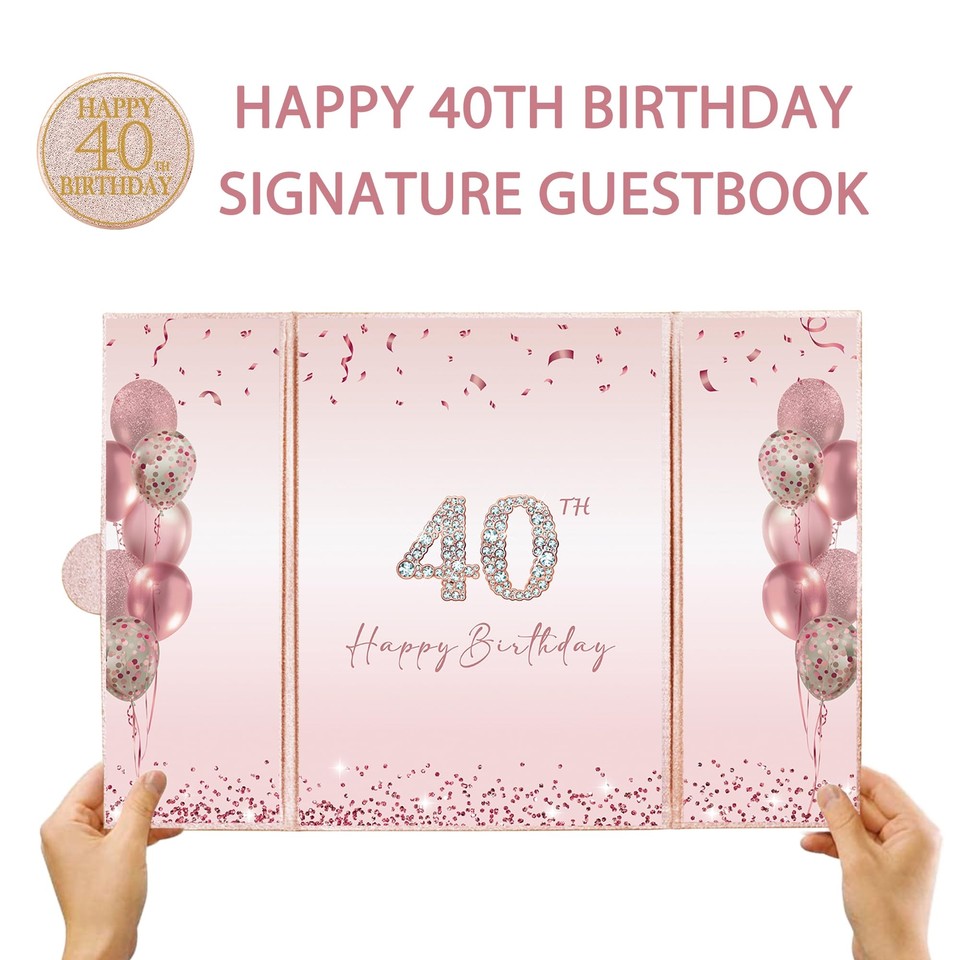Rose Gold 40th Birthday Party Decorations, Happy 40th Birthday ...