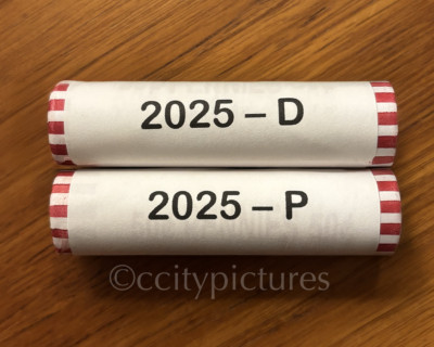 2025–D and 2025–P Penny Pennies Rolls Uncirculated, 1 each, 2 Rolls ...