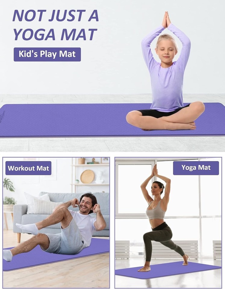 innhom 8mm Non Slip Yoga Mat for Women Men, Pilates Workout Mat with ...