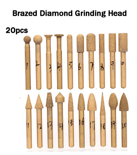 20Pcs Head Diamond Mini Burr Grinding Rotary File Drill Bit Tool Set ...