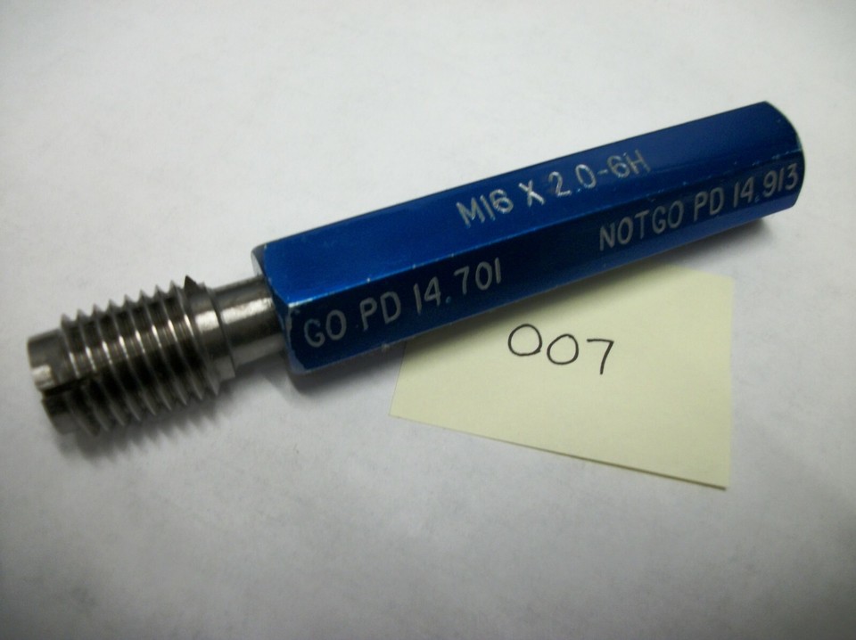 M16 X 2.0 6H METRIC THREAD PLUG GAGE GO P.D. = 14.701 WITH HANDLE | eBay
