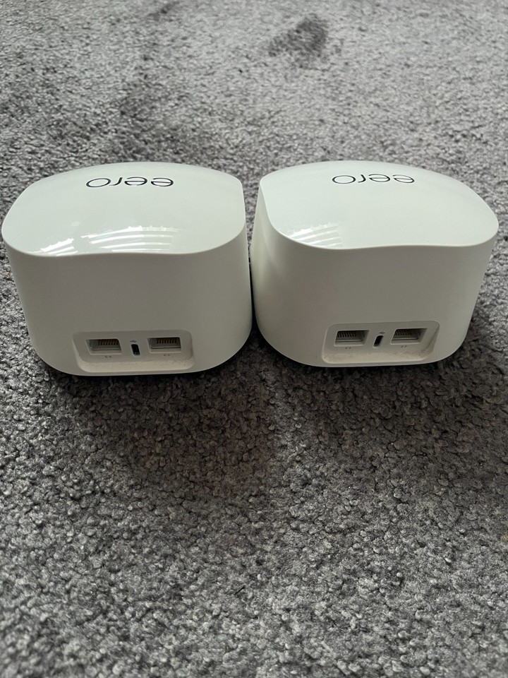 eero 6+ Mesh Dual-Band Wi-Fi 6 Router R010001 RO11114 - White X2 | eBay UK