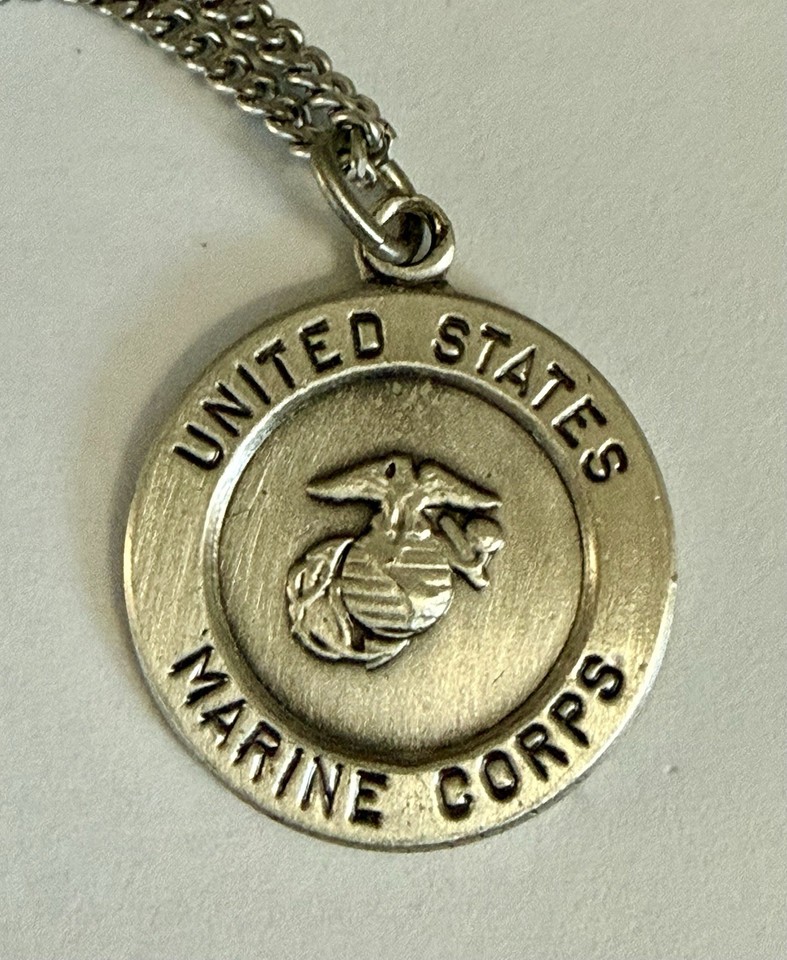 Vintage USMC Necklace Sterling Silver United States Marine Corps | eBay