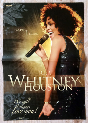 Whitney Houston/Big Time Rush 16" x 11" original double sided magazine ...