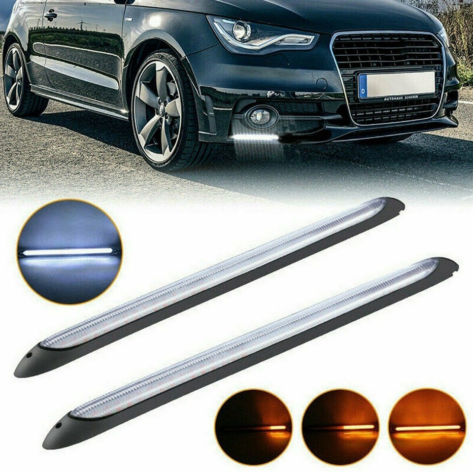 2X Universal LED Daytime Running Light White DRL Driving Turn Fog ...