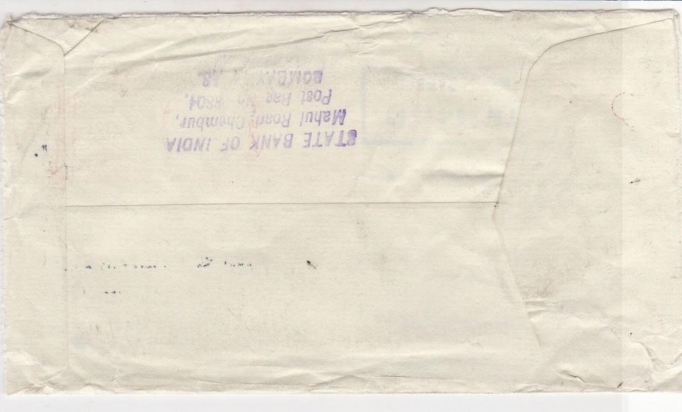 India 1980 State Bank of India Regd Airmail to Commerzbank Stamp Cover ...