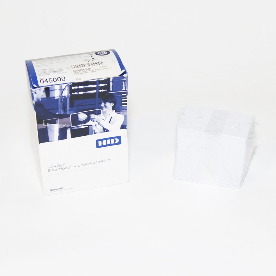 Fargo DTC1250e Duplex ID Card Printer / Encoder with Ribbon and Supply ...