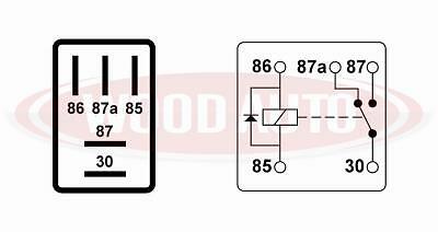 1 X RLY1311 12 VOLT 20 amp 5 PIN MICRO RELAY DIODE ACROSS THE COIL CAR ...
