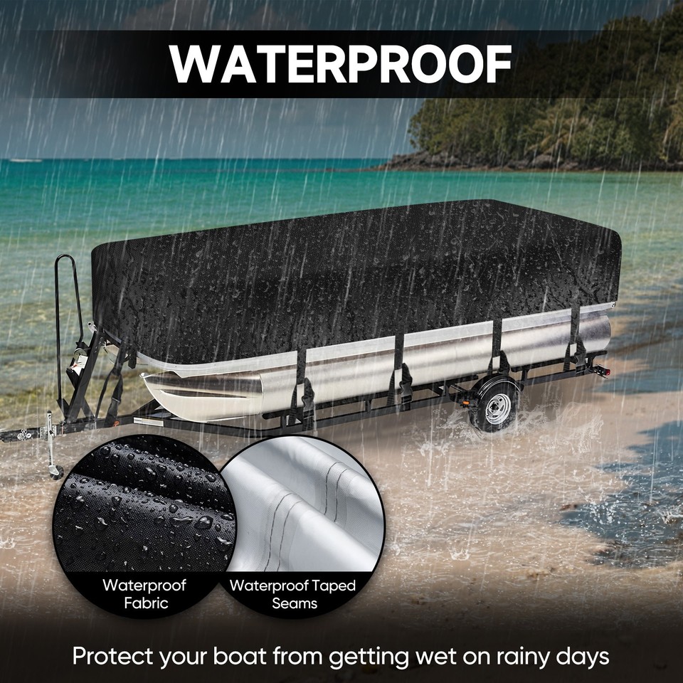 21-24Ft Waterproof Heavy Duty Pontoon Boat Cover Outdoor UV Rain Dust ...