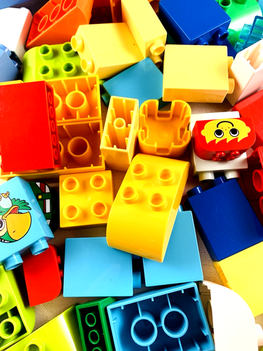 Lego Duplo Bricks 69pc Mixed Sizes Slope Curved Rounded Printed Image ...