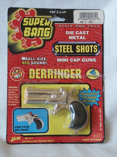 Ja-Ru Super Bang Mini Cap Gun Derringer Vintage 1996 Die Cast Metal New ...