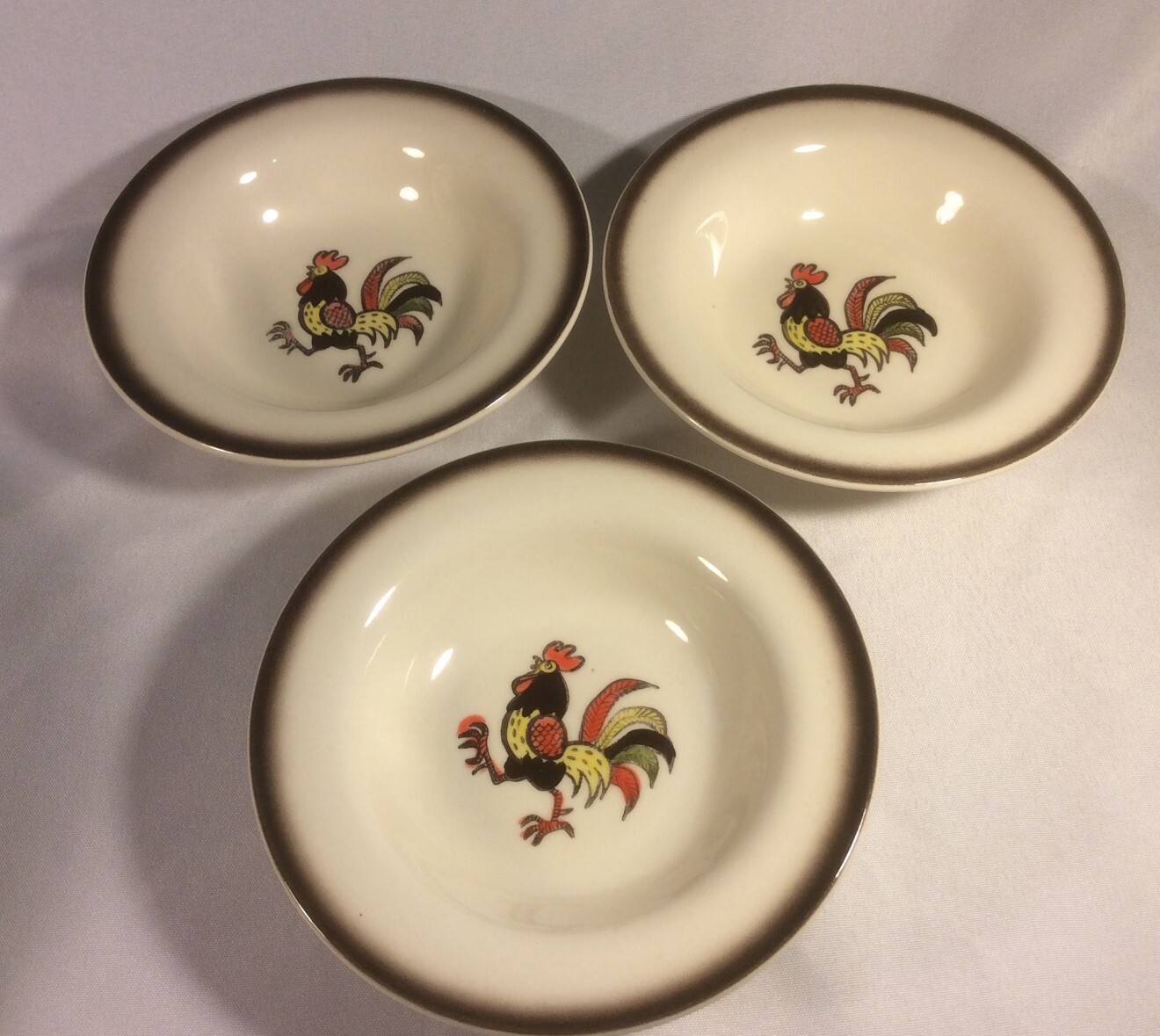 Metlox Poppytrail Red Rooster Dessert Berry Sauce Bowl Set of 3 5” | eBay