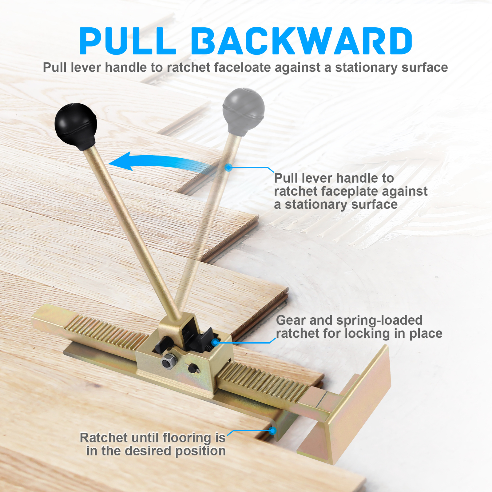 Flooring Jack Ratcheting Wood Floor Clamp Tool Hardwood Plank Jack ...