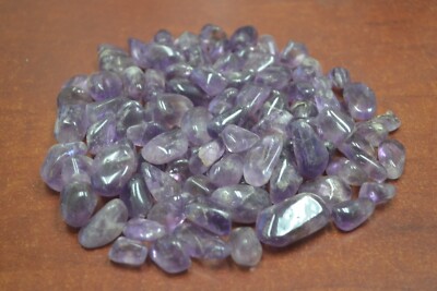 250 PCS PURPLE BULK MIX TUMBLED POLISHED GEMSTONE ROCK STONE 2 LBS #T ...