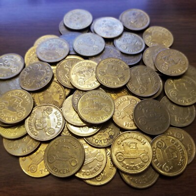 Car Wash Token Lot, No Cash Value 50 Brass Tokens; Model T Design ...