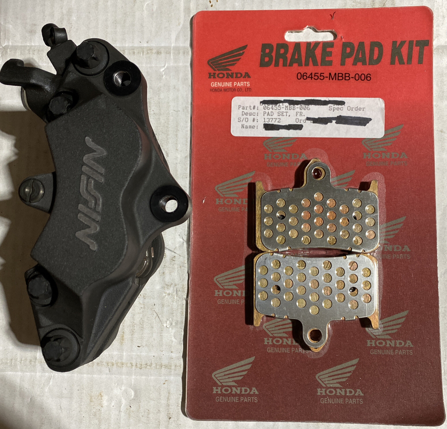 Honda VTR1000F Super Hawk Brake Caliper Front R. OEM Pads 1997-2005 ...