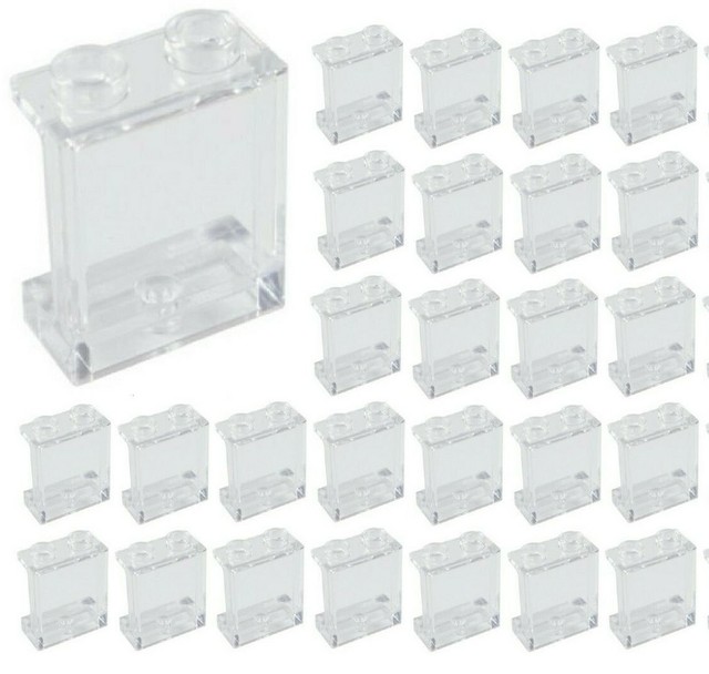 ☀LEGO New 25x Trans-Clear Transparent Wall Elements 1x2x2 Clear White ...