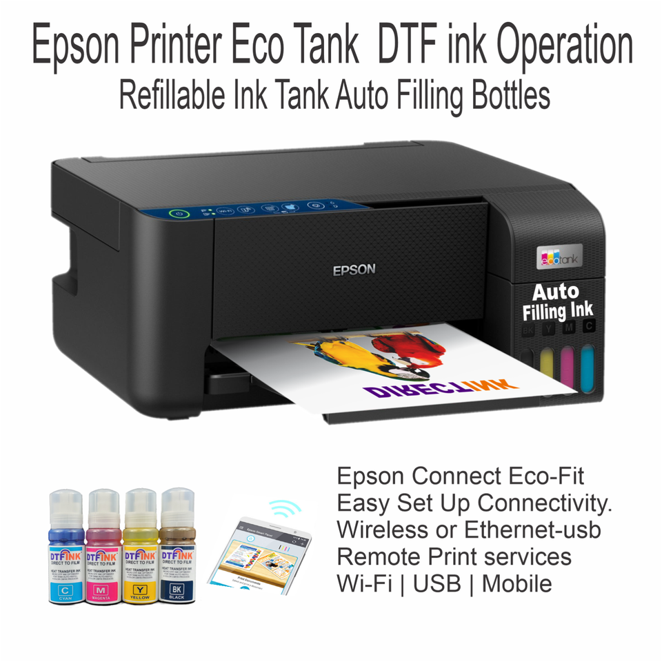 Epson Printer with DTF ink- Heat Press Machine 15x15 T-Shirt Print ...