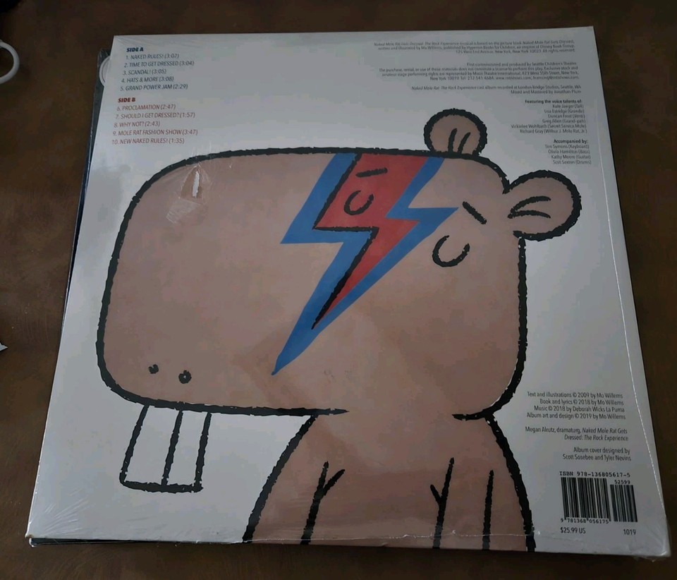 Mo Willems Naked Mole Rat Gets Dressed SEALED LP Knuffle Bunny Elephant ...