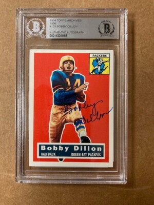 Bobby Dillon Signed 1994 Topps Archives 1956 #103 Beckett Authenticated ...