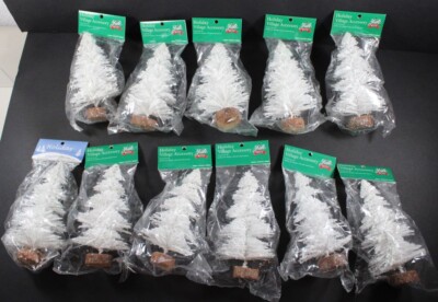 Rite Aid White Christmas Village Trees lot of 11 | eBay