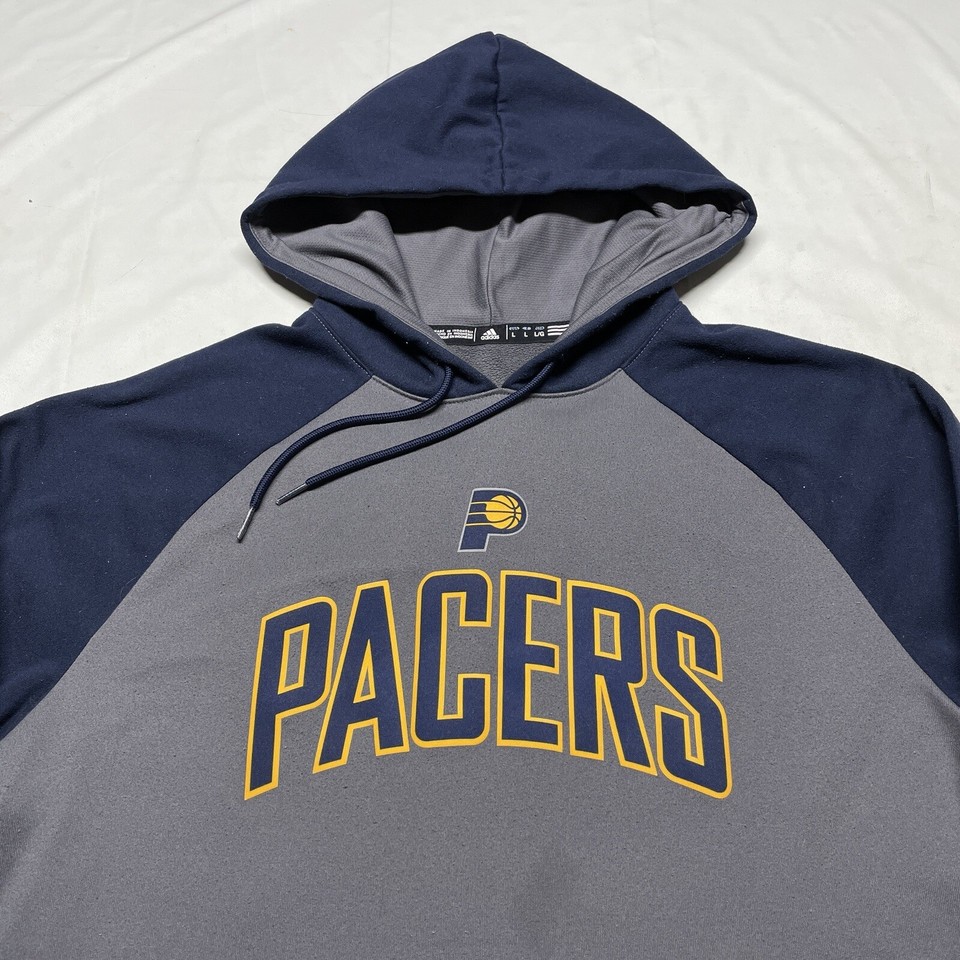 Adidas Indiana Pacers Hoodie Men’s Large NBA Basketball Gray Blue ...