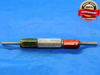 .1240 & .1320 PIN PLUG GAGE GO NO GO .1250 -.0010 UNDERSIZE 1/8 3 mm ...