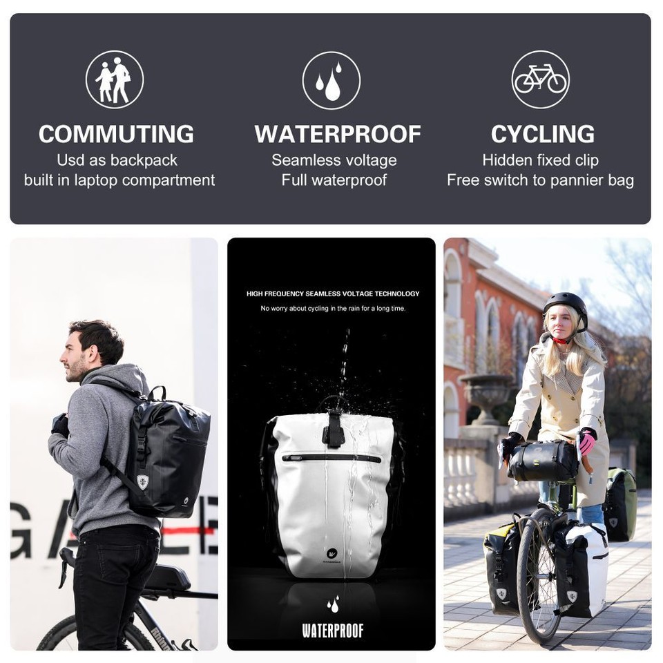 Rhinowalk Bike Pannier Bag Waterproof Bikepacking Saddle Rear Seat ...