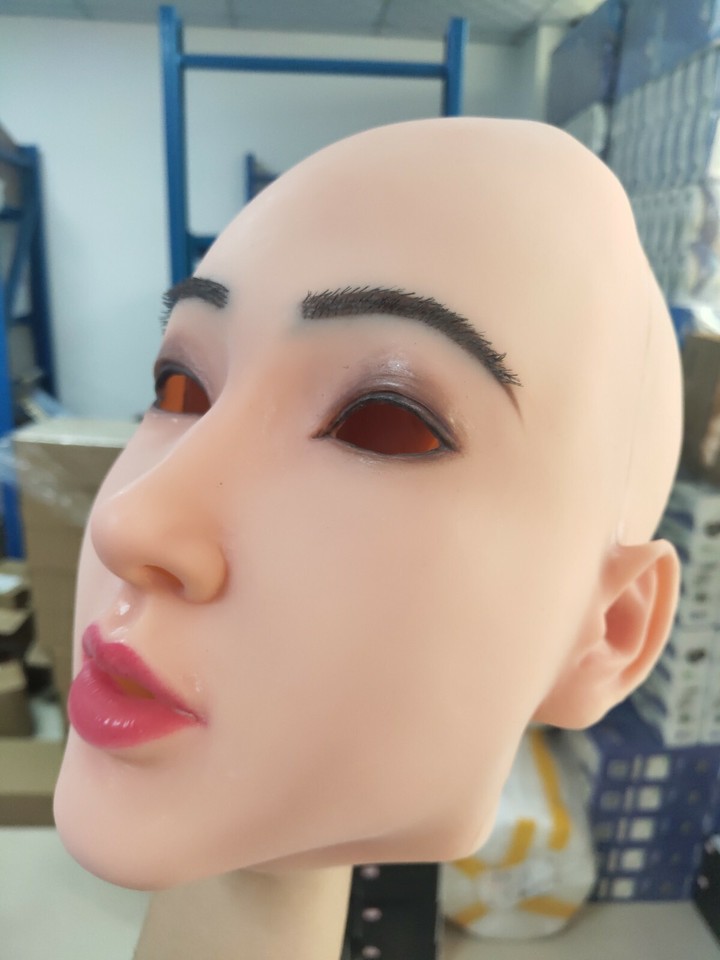 Crossdresser Realistic Silicone Female Mask Head Mask Cosplay For Drag ...