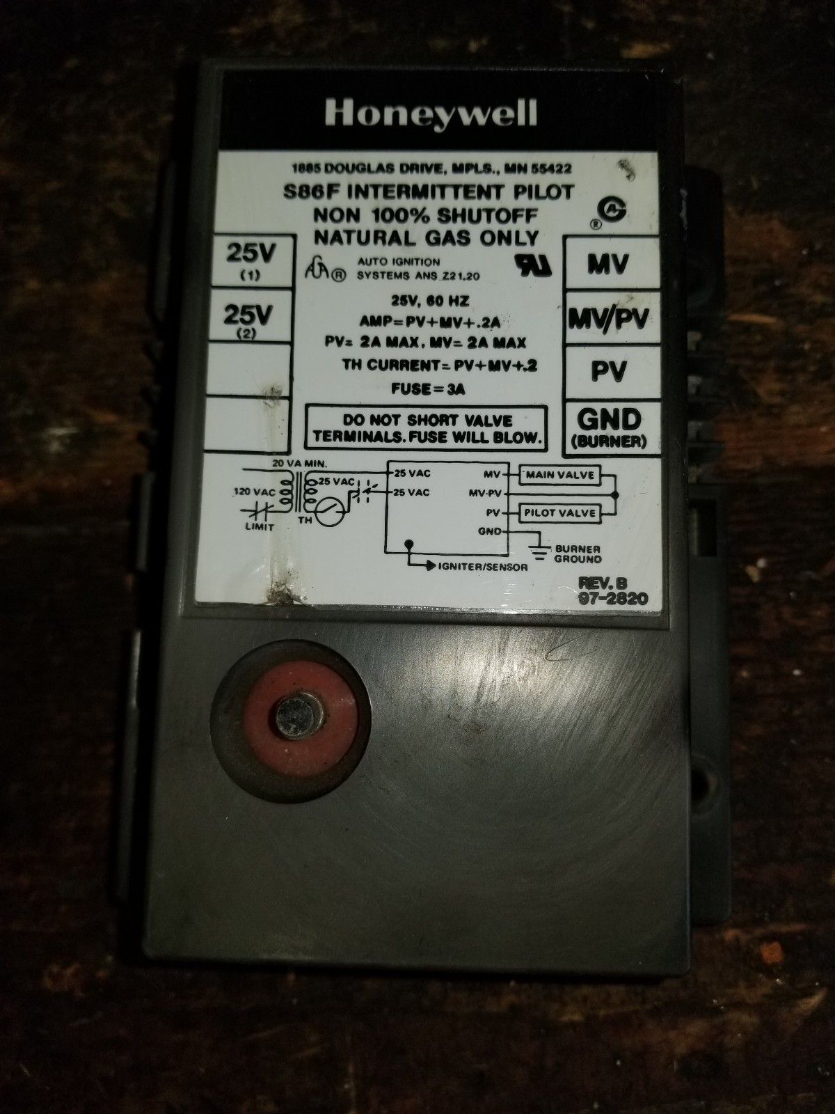 Honeywell S86F Ignition Control Module S86F1000 Intermittent Pilot used ...