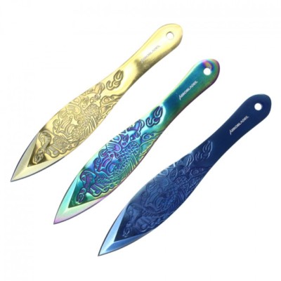 Throwing Knife Set | Aeroblades 3 Pc. 6.5" Overall Japanese Koi Fish ...
