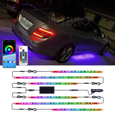 6PCS Car RGB Multicolor LED Underglow Lights Strip Neon Light For ...