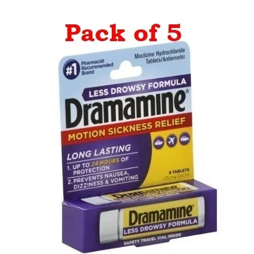 Dramamine Less Drowsy Formula Motion Sickness Relief Tablets 8 Count ...