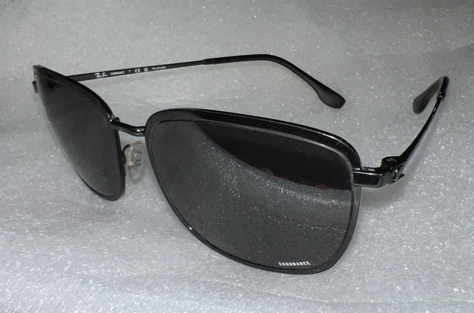 Ray-Ban Sunglasses Polarized Chromance Black Metal RB 3705 002/K8 | eBay