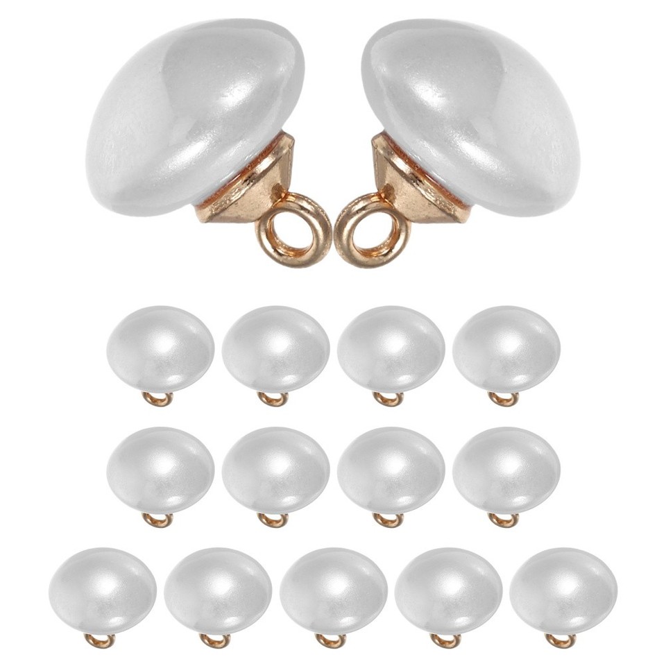 15pcs Shank Buttons: Pearl Dome Buttons Decorative for Sewing - Half ...