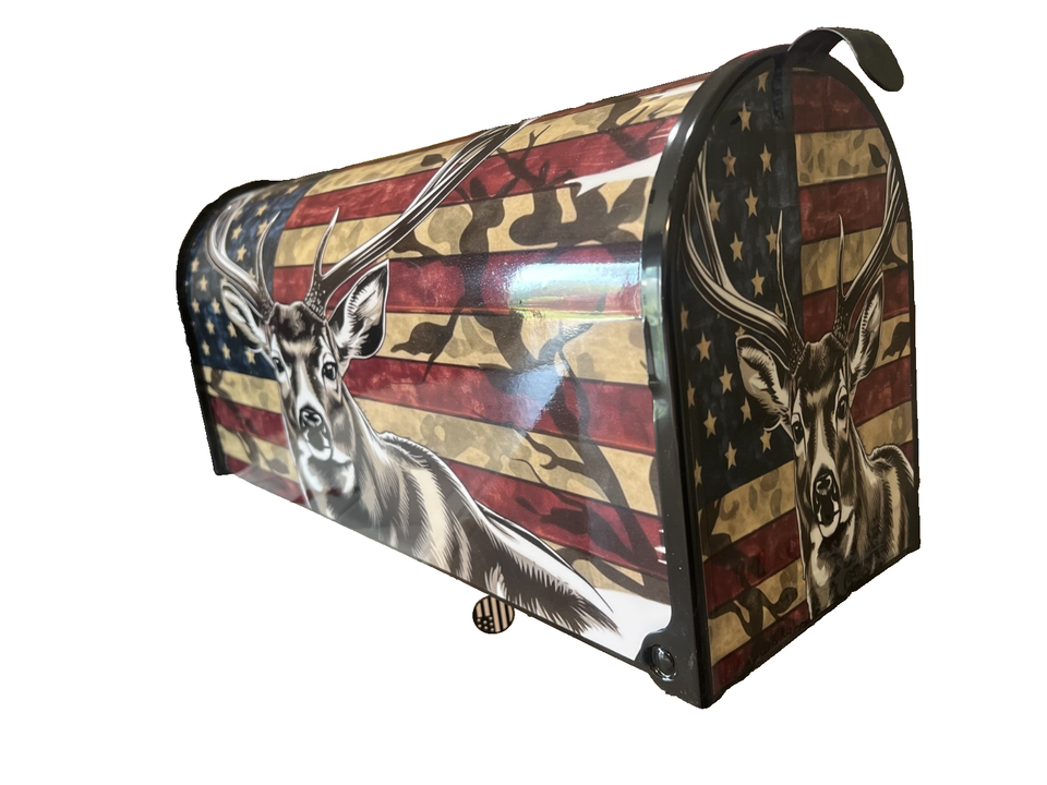 AMERICAN FLAG BUCK CUSTOM MAILBOX~NO PAINT~NO FADING~NO CHIPS~USA ...