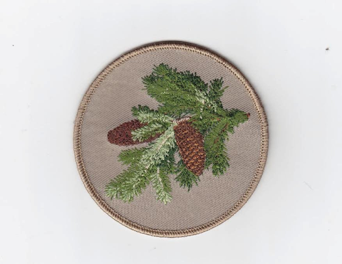 New Pine tree and Cone unique embroidered nature patch | eBay