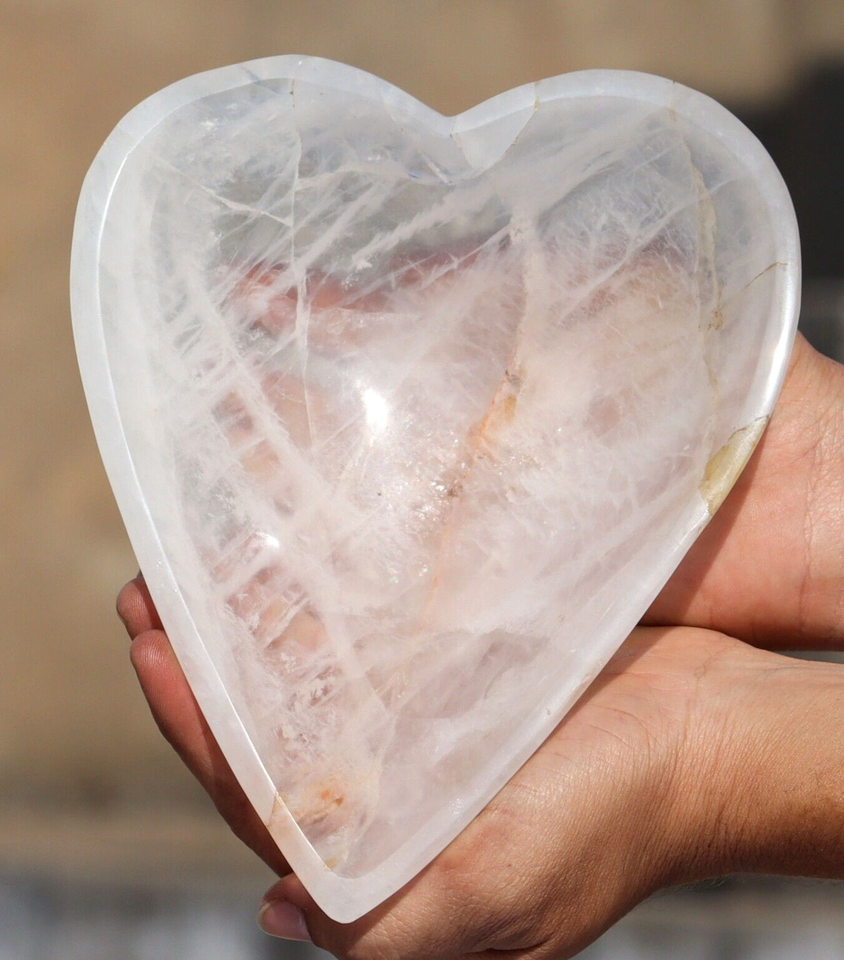 195MM Clear Crystal Quartz Healing Chakra Balance Heart Shape Gemstone ...