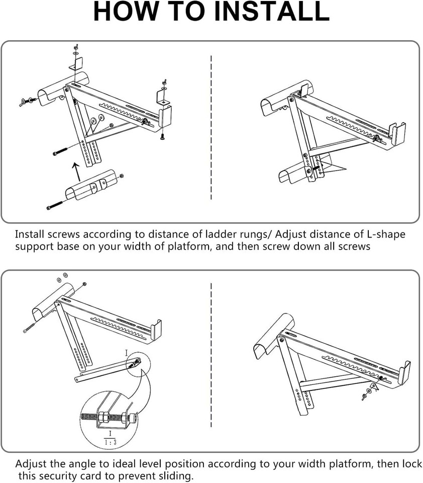 Ladder Jacks Scaffold Bracket - Two-Rung Short Body Extension Ladder ...